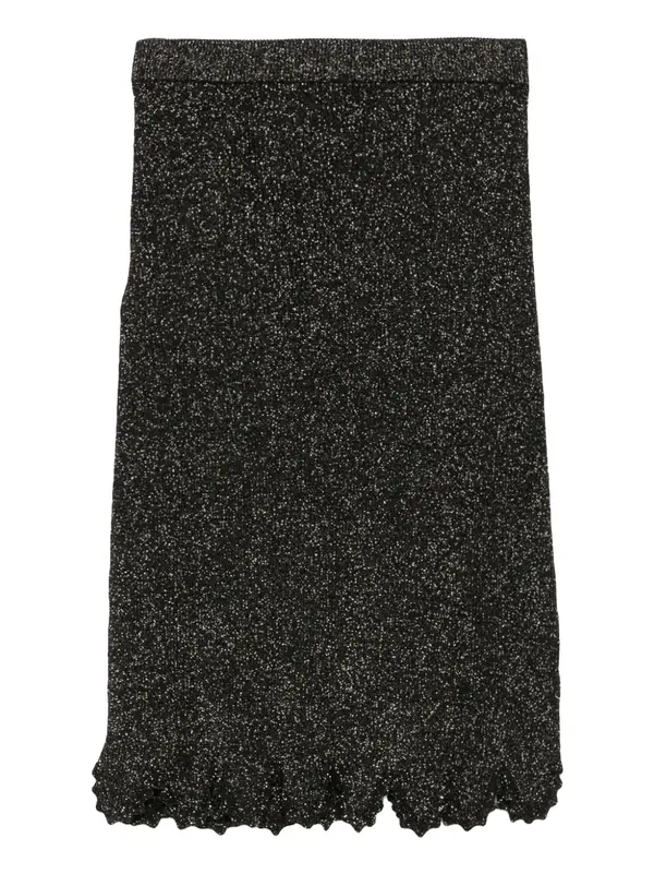 Chloé Scallop Knitted Midi Skirt - Black