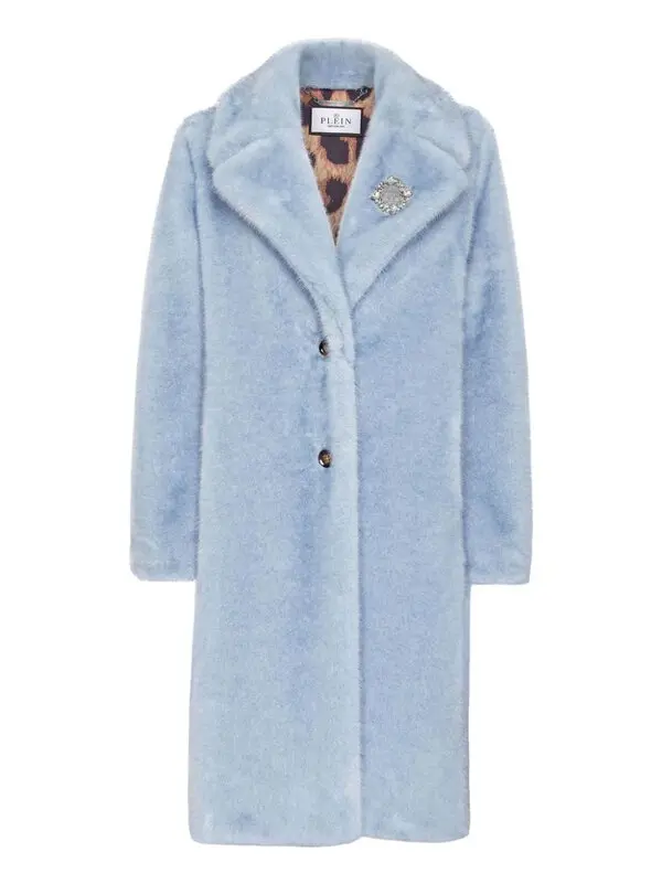 Philipp Plein Faux-fur Coat - Blue