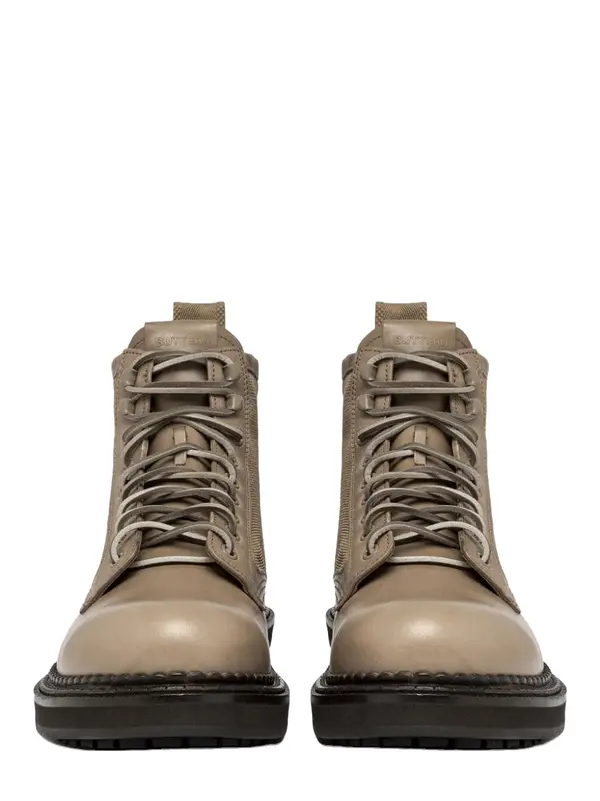 BOTTERO Leather Lace-up Boots - Grey