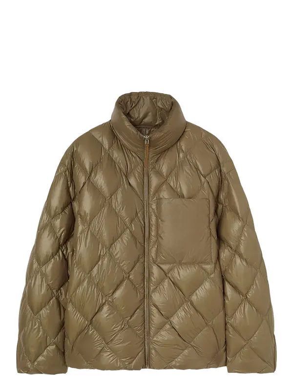 JIL SANDER Concealed Hood Padded Jacket - Brown