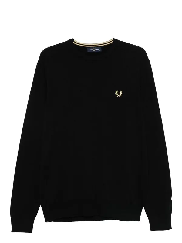 Fred Perry Logo-embroidered Sweater - Black