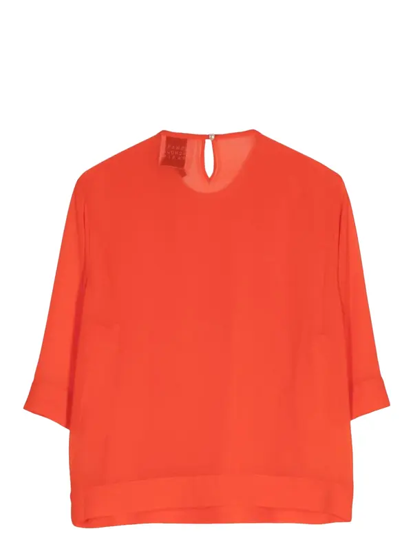 EDWARD ACHOUR PARIS Pintuck-detail Blouse - Orange
