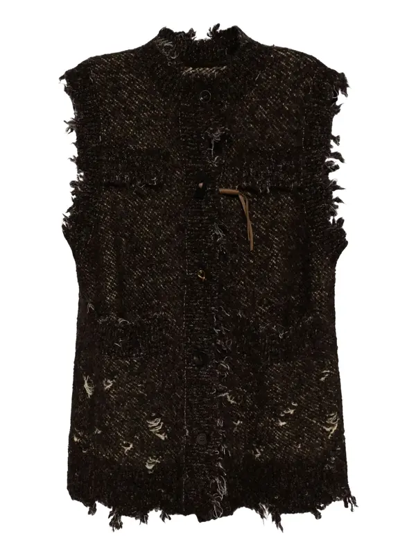 JNBY Distressed Knitted Gilet - Brown