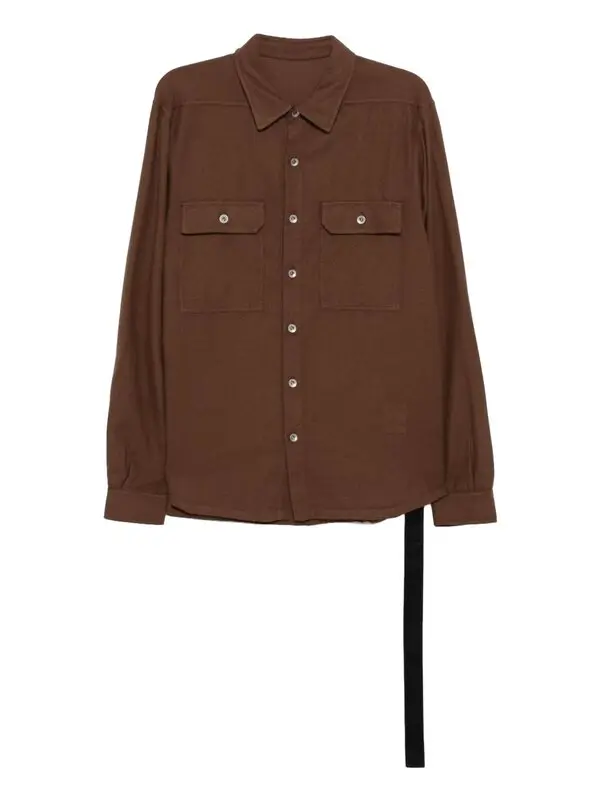 Rick Owens Cotton Shirt - Brown