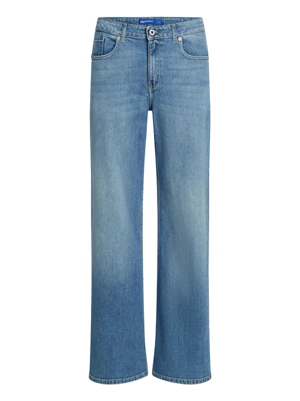 Karl Lagerfeld Split Hem Mid-rise Jeans - Blue