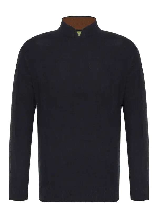 Shanghai Tang Silver Ingot Jacquard Jumper - Black