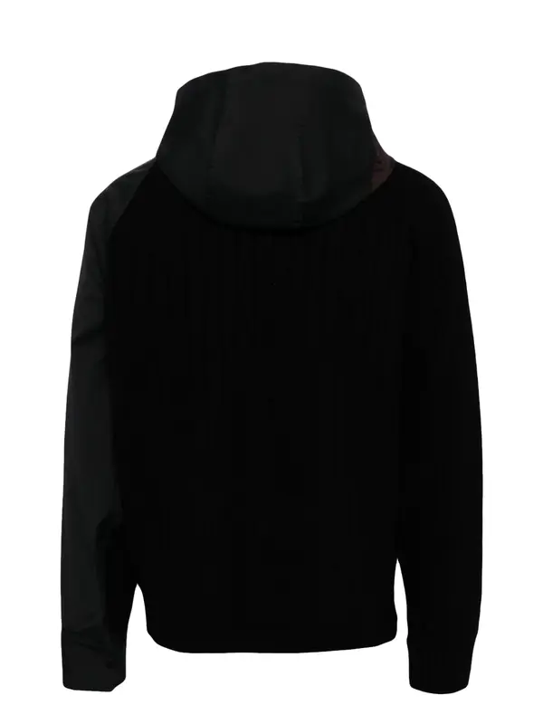 CROQUIS Panelled Hooded Jumper - Black