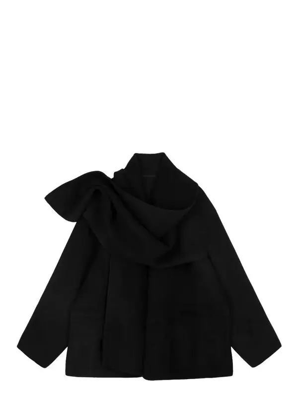 JNBY Scarf Collar Coat - Black