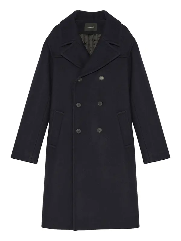 YVES SALOMON Double-breasted Coat - Blue