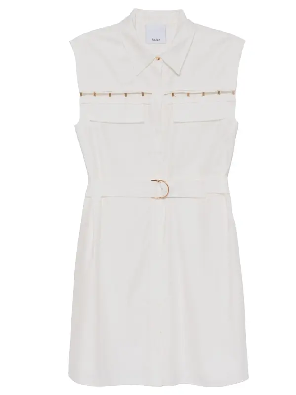Acler Stanbrook Sleeveless Shirt Dress - Neutrals