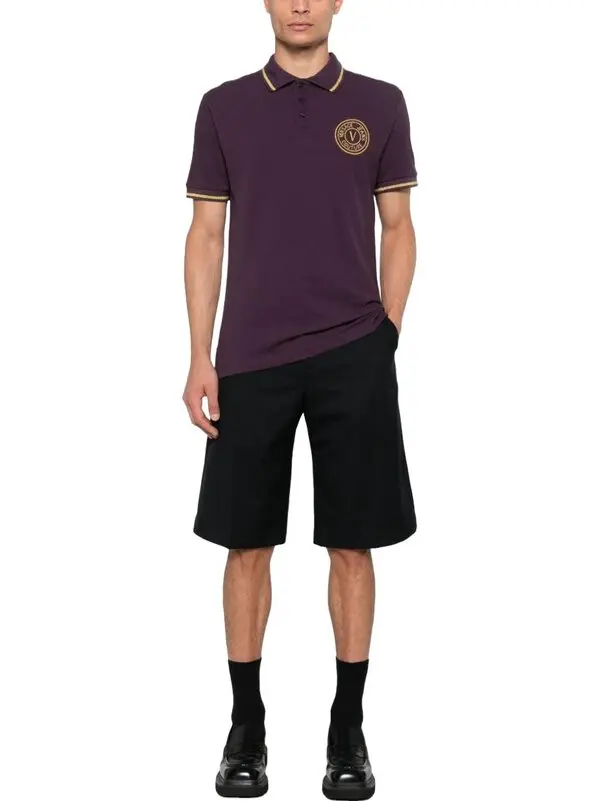 Versace V-emblem Polo Shirt - Purple