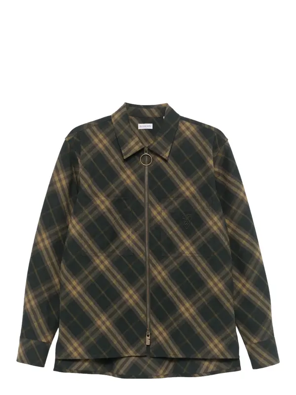 Burberry Checked Overshirt - Grey