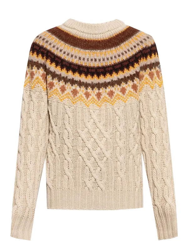 Moncler Jacquard Wool Sweater - Neutrals