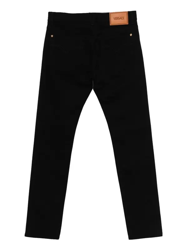 Versace Medusa-plaque Straight Leg Jeans - Black