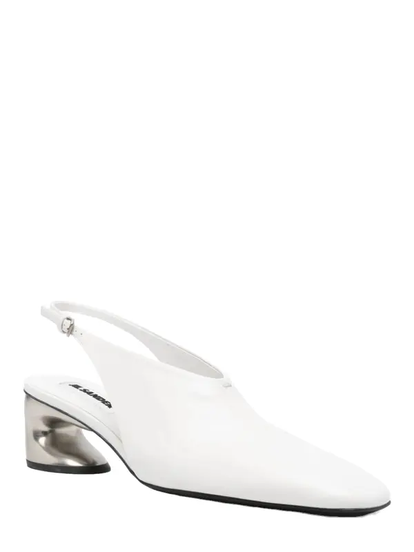 JIL SANDER 50mm Leather Slingback Pumps - White
