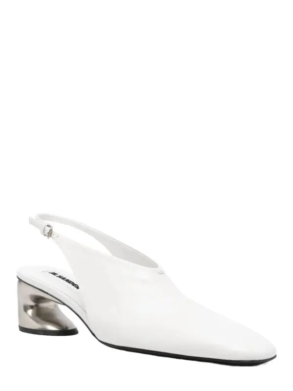 JIL SANDER 50mm Leather Slingback Pumps - White