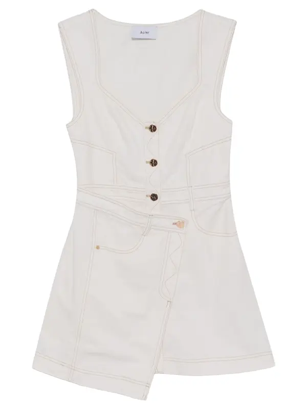 Acler Amesbury Cotton Denim Dress - Neutrals