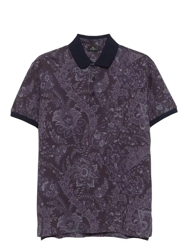 Etro Floral-paisley Polo Shirt - Purple