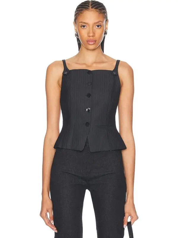 GANNI Suiting Vest Top - Phantom