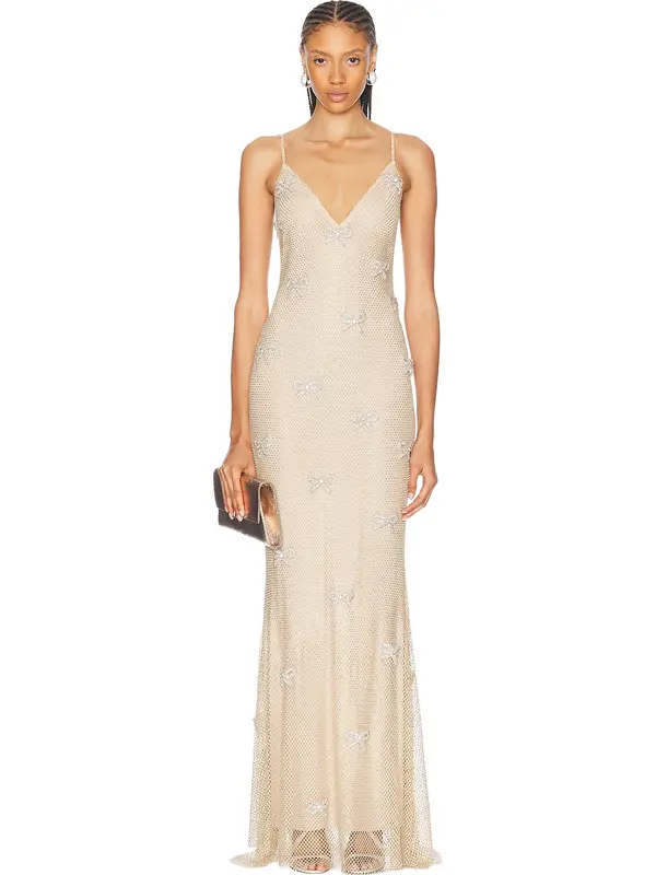 LoveShackFancy Berisa Maxi Dress - Shimmer Lattice