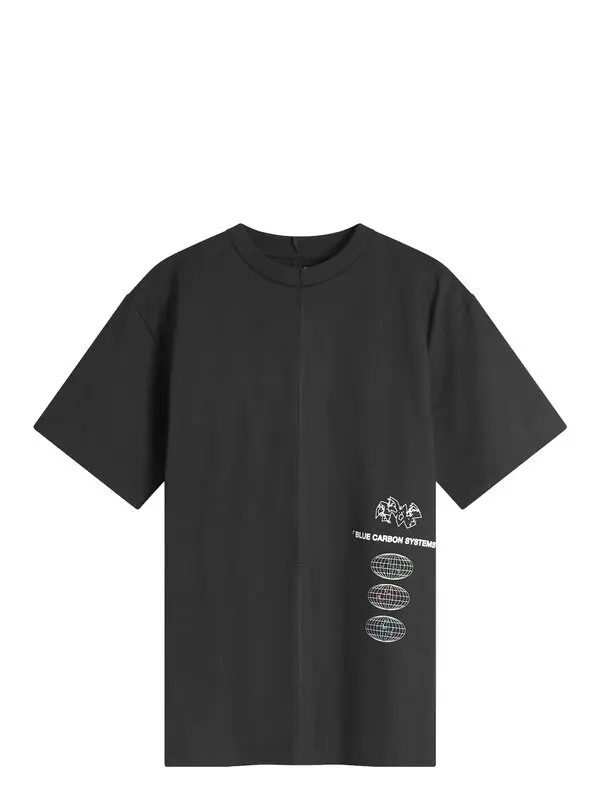 SPACE AVAILABLE Blue Carbon Systems Infographic T-shirt - Black