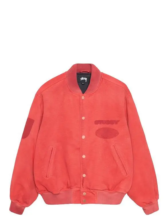 StÜssy Canvas Varsity Jacket - Red