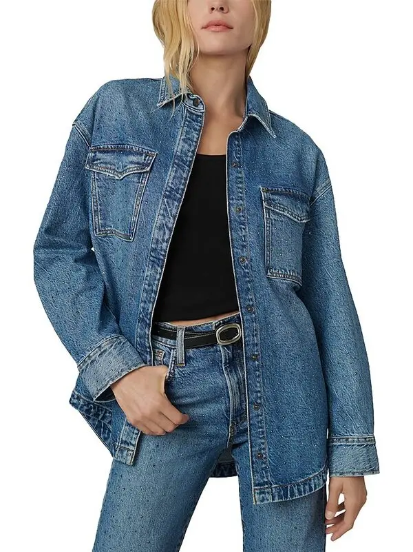 Joe's Jeans The Katrina Embellished Denim Shirt - Stargaze