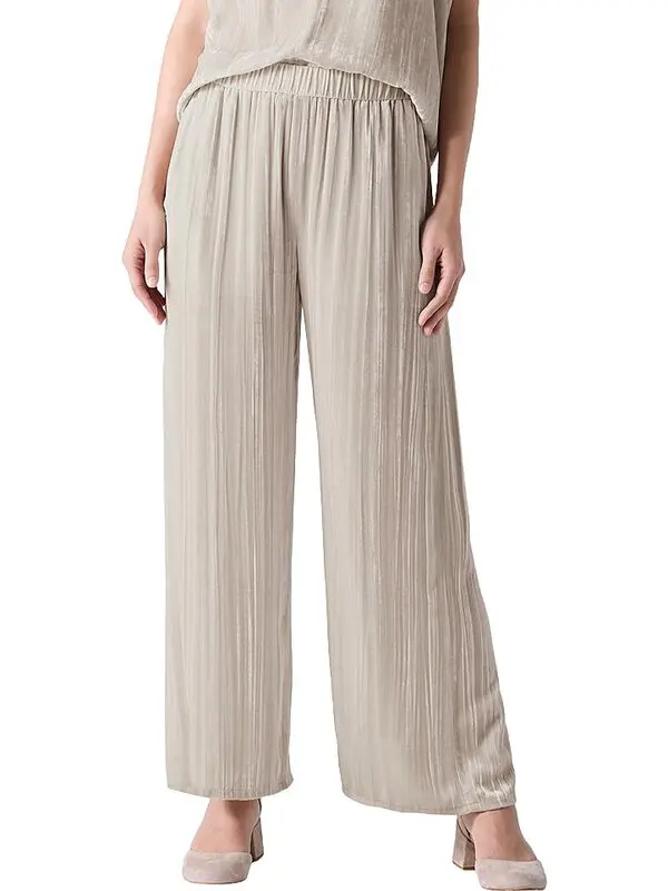 Eileen Fisher Wide-leg Ankle Pants - Almond