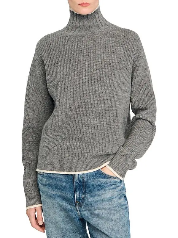 Sandro Julian Turtleneck Sweater - Grey