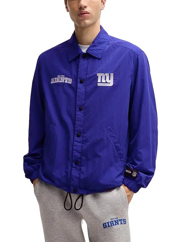BOSS X Nfl Water Repellent Jacket With Embroidered Branding - Medium Blue