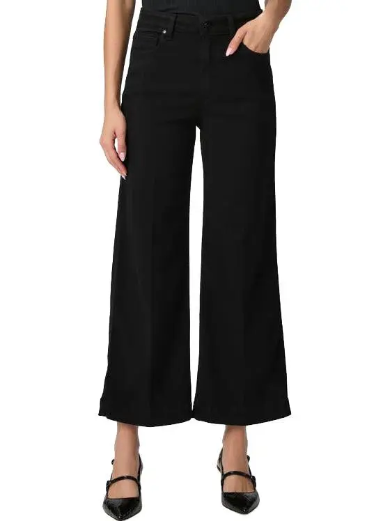 Paige Anessa High-rise Wide-leg Ankle Jeans - Blk Shadow