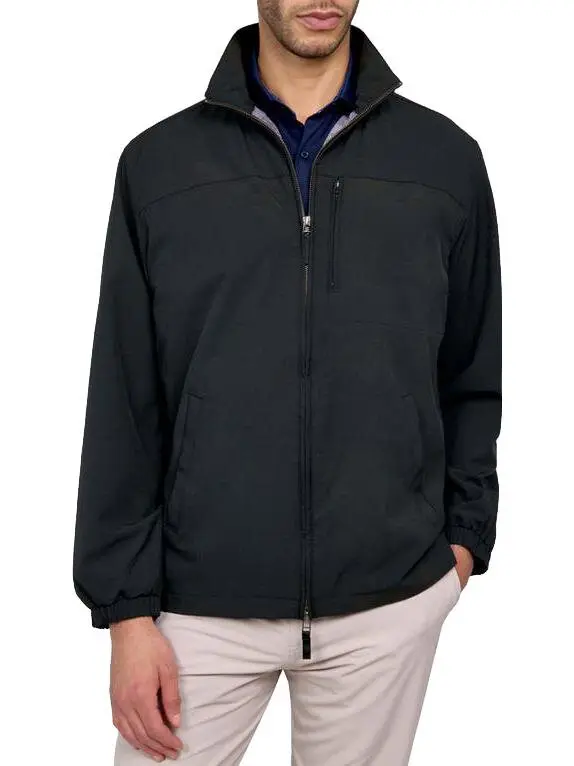 CON.STRUCT Regular Fit Solid Recycled Performance Golf Jacket - Black