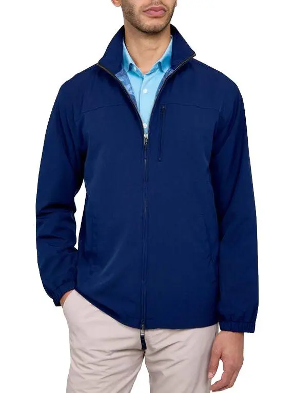 CON.STRUCT Regular Fit Solid Recycled Performance Golf Jacket - Navy