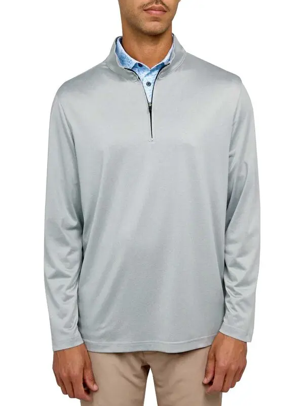 CON.STRUCT Regular Fit Melange Recycled Quarter Zip - Black/taupe