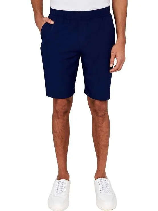 CON.STRUCT Regular Fit Solid Recycled Performance Drawstring Golf Shorts - Navy