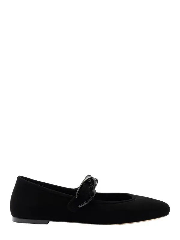 Larroude Verona Kitten Heel Ballet Flats - Black