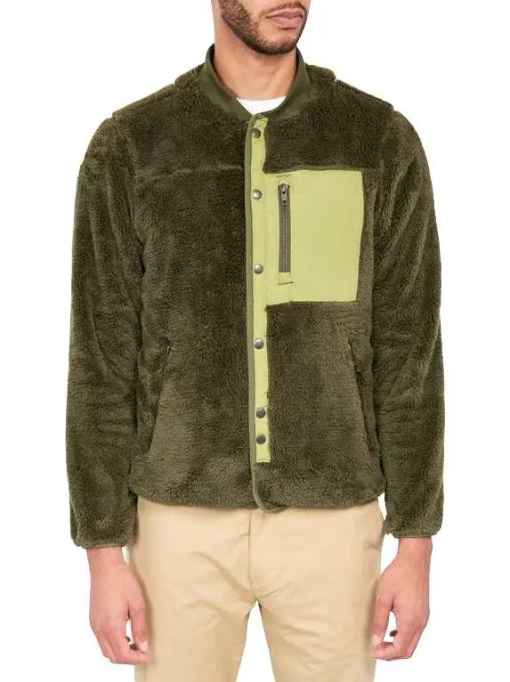 BROOKLYN BRIGADE Solid Fuzzy Jacket - Green