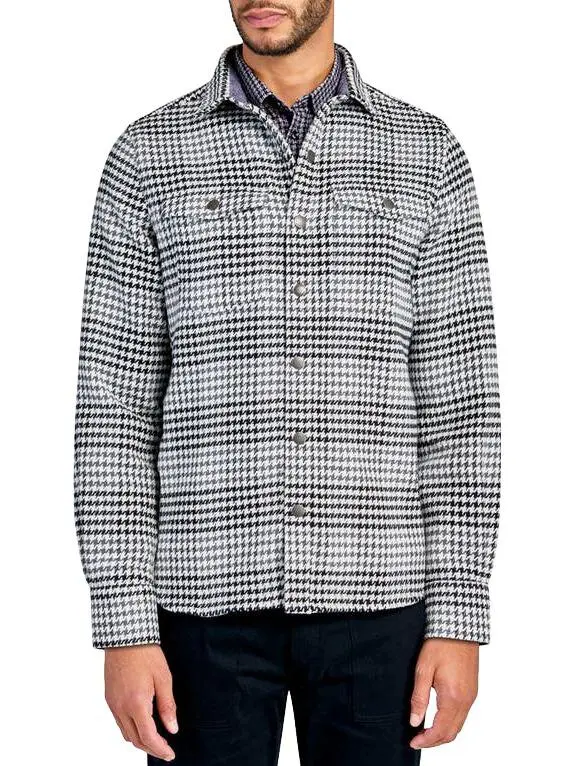 BROOKLYN BRIGADE Houndstooth Printed Shirt Jacket - Grey