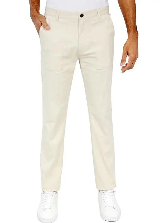 BROOKLYN BRIGADE Slim Fit Cotton Stretch Utility Pants - Ecru