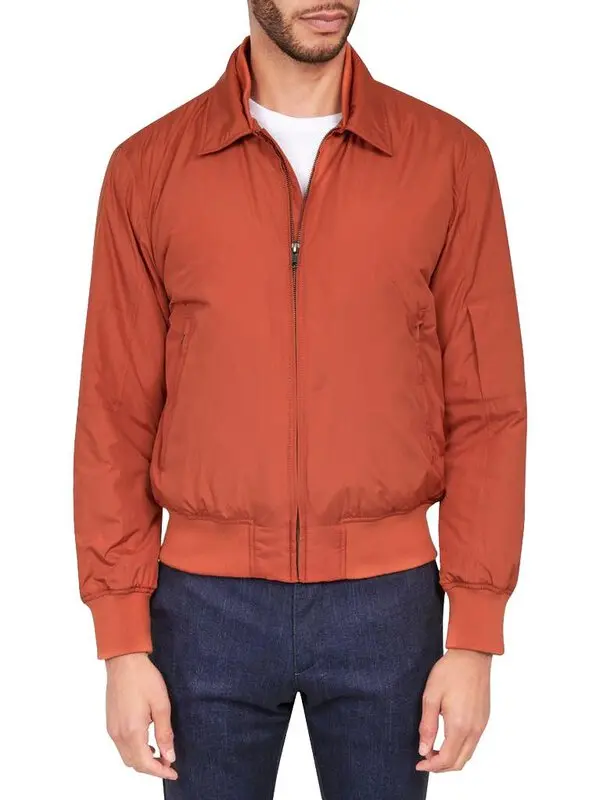 BROOKLYN BRIGADE Solid Water Repellent Bomber Jacket - Orange