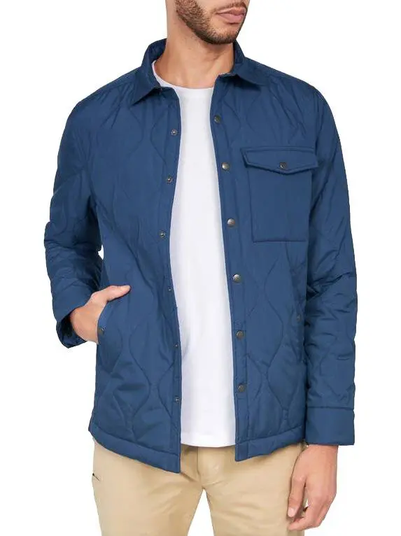 BROOKLYN BRIGADE Water Repellent Quilted Shirt Jacket - Blue