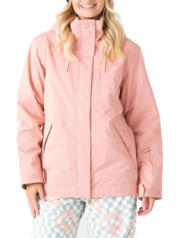 Roxy Billie Water Resistant Hooded Insulated Jacket - Rose Tan