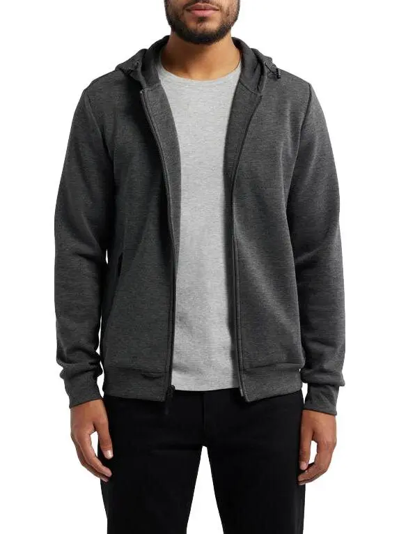 Robert Barakett Croydon Stretch Scuba Full Zip Hoodie - Charcoal