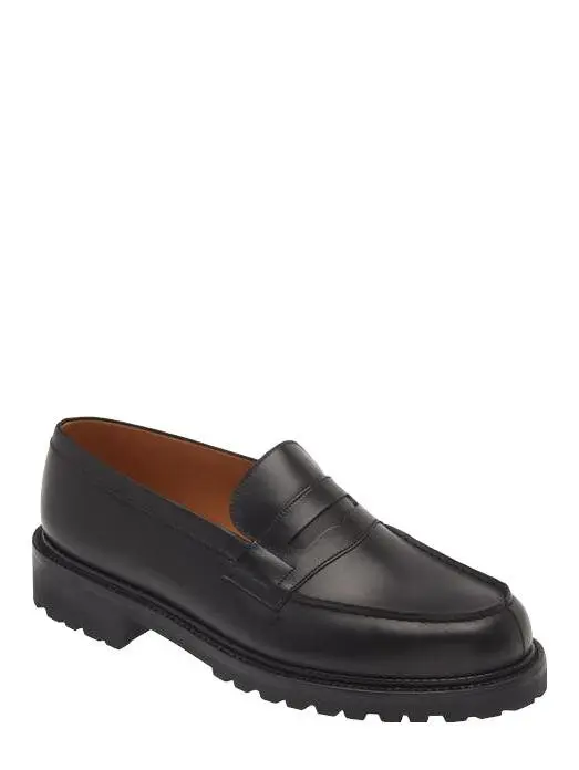 J.M. WESTON Commando 180 Penny Loafer - Black
