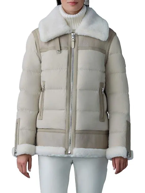 Mackage Vanna Mixed Media Down Puffer Coat - Trench-natural