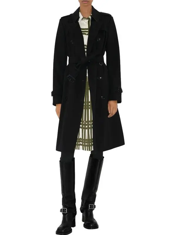 Burberry Long Chelsea Heritage Trench Coat - Black
