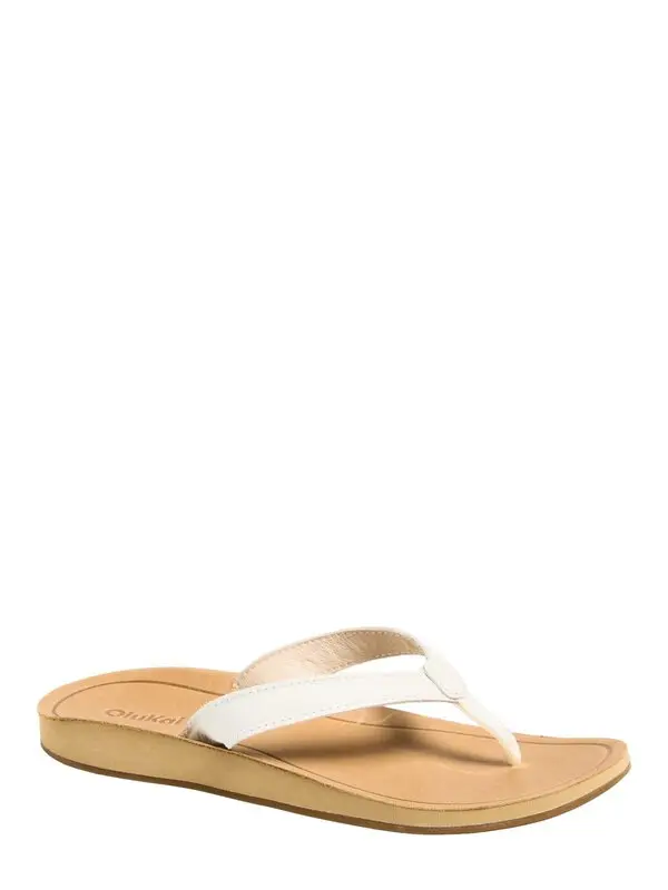 Olukai Southshore Flip Flop - Bright White/warm Sand