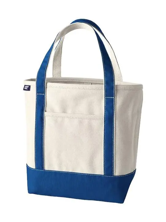 LANDS' END Canvas Tote Bag - Natural/beacon Blue