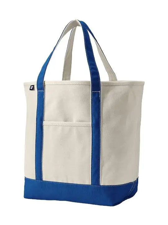 LANDS' END Canvas Tote Bag - Natural/beacon Blue