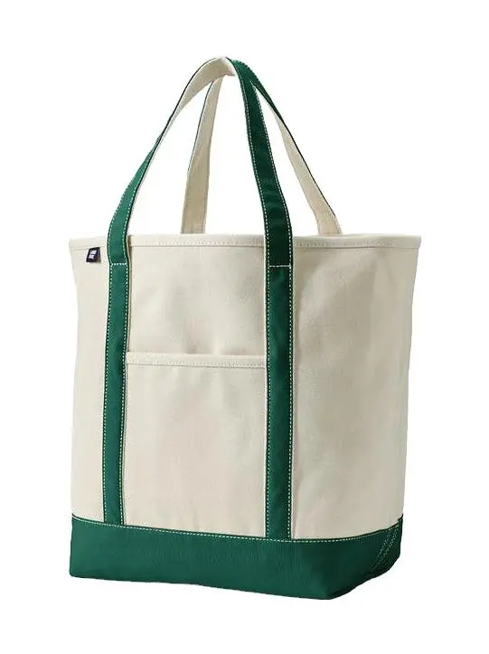 LANDS' END Canvas Tote Bag - Natural/bright Spruce